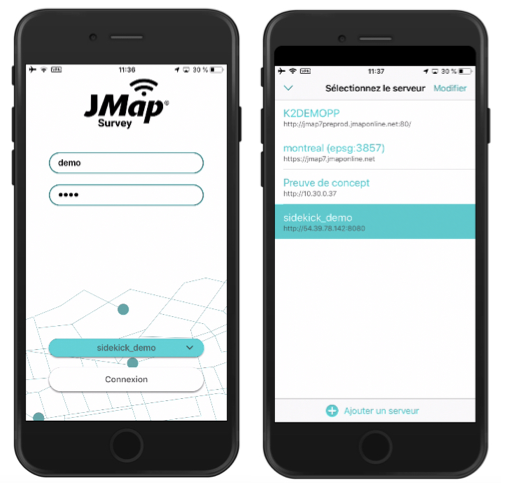 Ouvrir une session - JMap Survey 7 Kathmandu